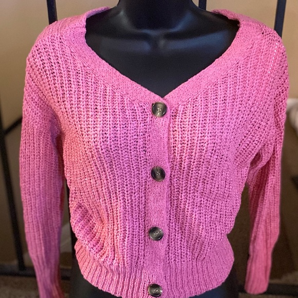 moon & madison | Jackets & Coats | Moon And Madison Pink Crochet Jacket ...